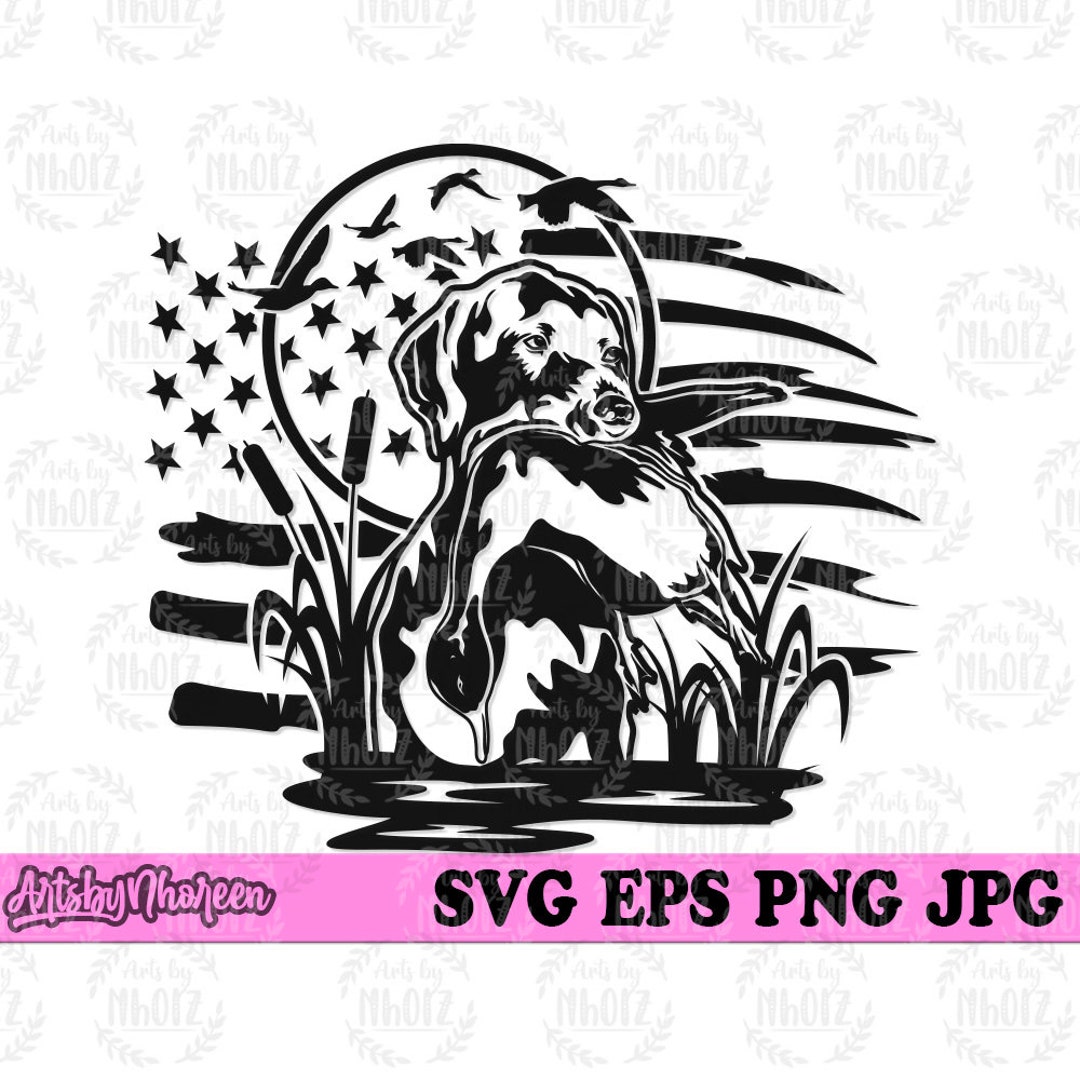 US Duck Hunting Dog Svg, Labrador Retriever Clipart, Lake Scene Cut ...