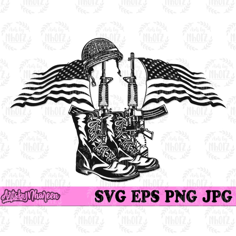 US Military Boots & Flag Svg Soldier Combat Shoes Cut File - Etsy