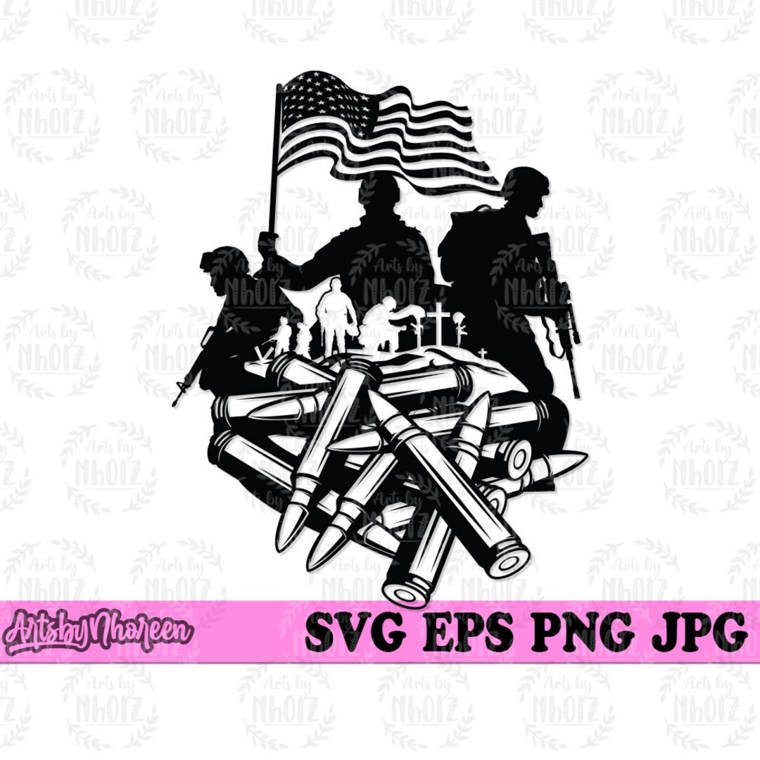 US Military Scene Svg, Combat War Zone Clipart, Patriotic Dad Gift Idea ...