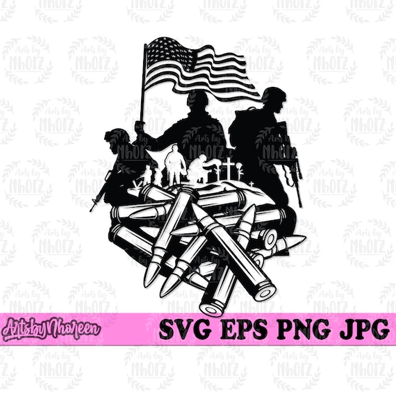 US Military Scene Svg Combat War Zone Clipart Patriotic Dad - Etsy