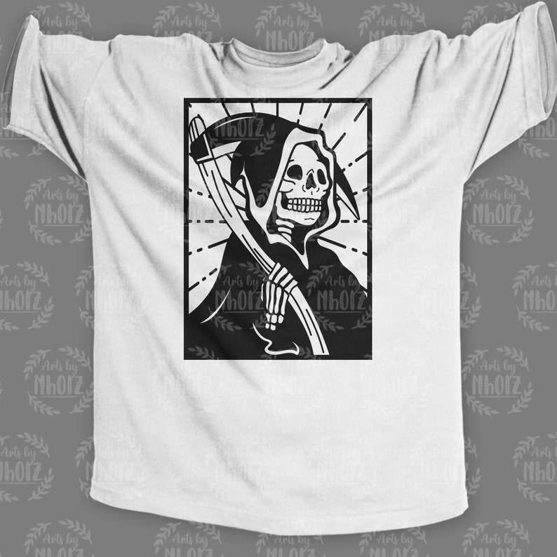 Grim Skull Svg Grim Reaper Sneak Clipart Horror Halloween - Etsy