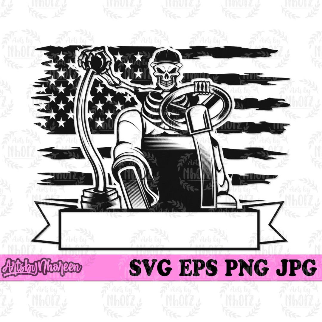 US Skull Driver Svg, Trucker Dad Gift Idea Stencil, Skilled Driver T ...