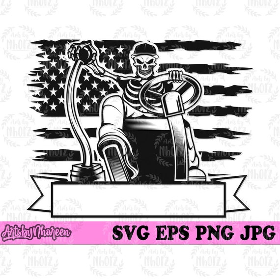 US Skull Driver Svg Trucker Dad Gift Idea Stencil Skilled - Etsy