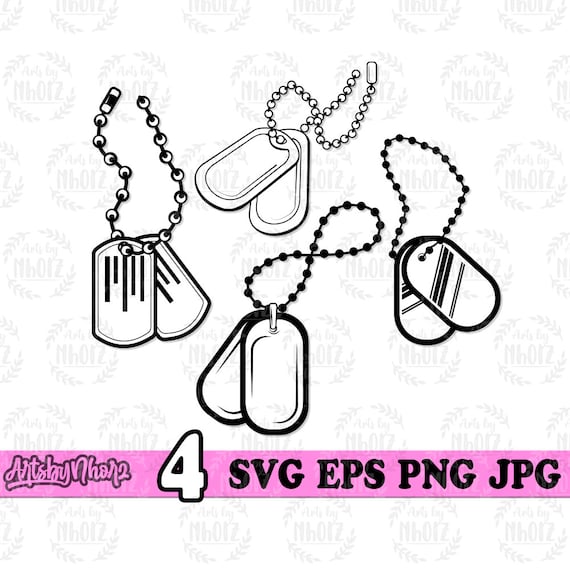 4 Dog Tags Svg Dog Tags Clipart Dog Lover Svg Dog Owner | Etsy
