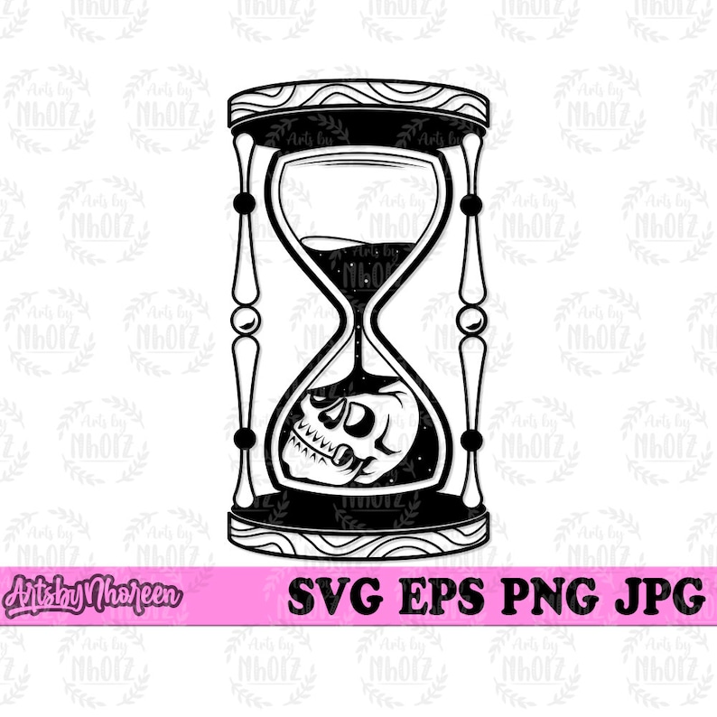Hour Glass Skull Svg Sand Timer Clipart Time Keeper Cut - Etsy