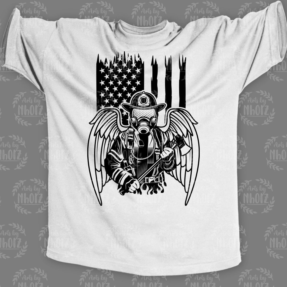 US Fire Fighter Hero Wings Svg Fireman Dad Clipart - Etsy