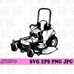 Zero Turn Lawn Mower Svg, Lawn Mower Clipart, Lawn Mower Cutfile, Zero ...