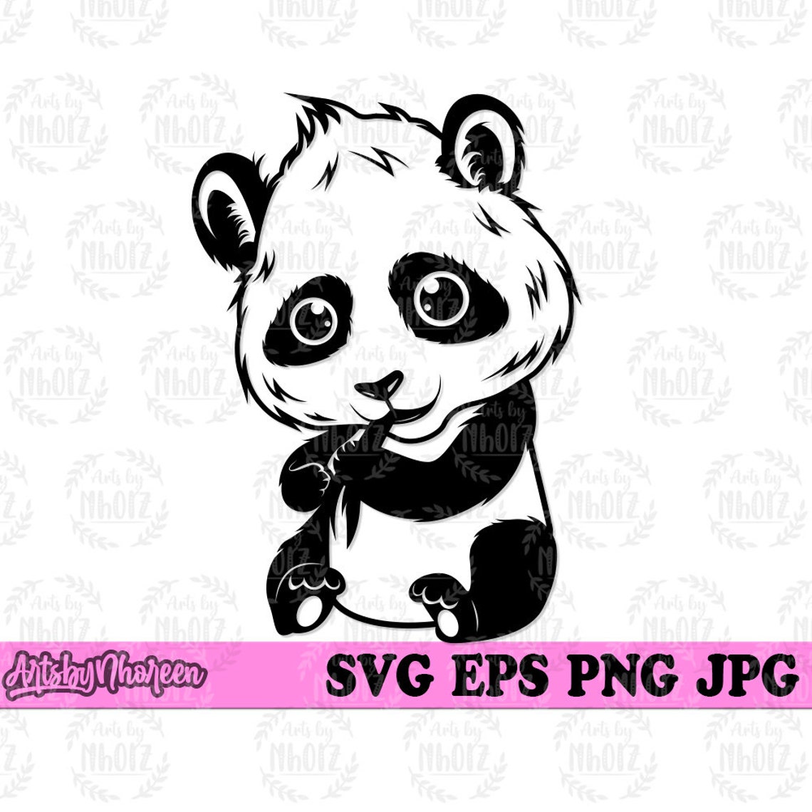 Cute Panda Svg Panda Bear Clipart Baby Panda Stencil Zoo - Etsy