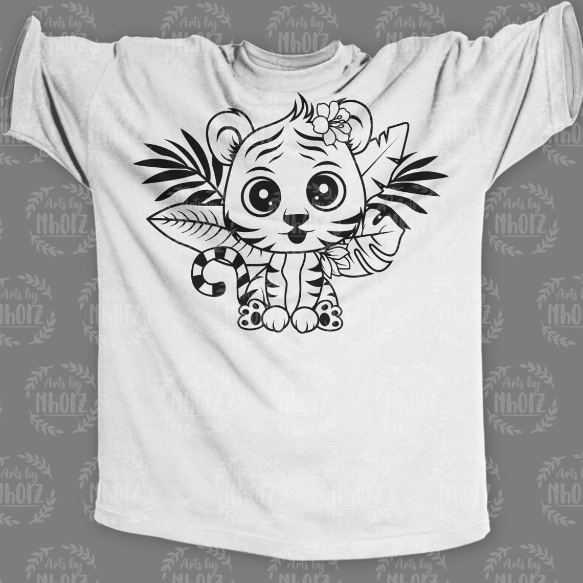 Cute Safari Tiger Svg Baby Animal Clipart Tropical Beach - Etsy