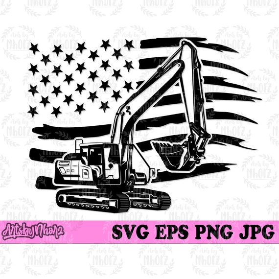 US Excavator Svg Heavy Equipment Svg Excavator Cutfile US | Etsy Australia