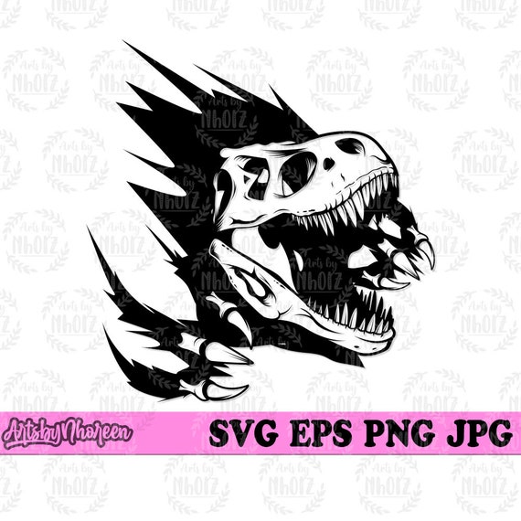T-rex Scratch Skull Claw Svg Tyrannosaurus Cut File Cute - Etsy