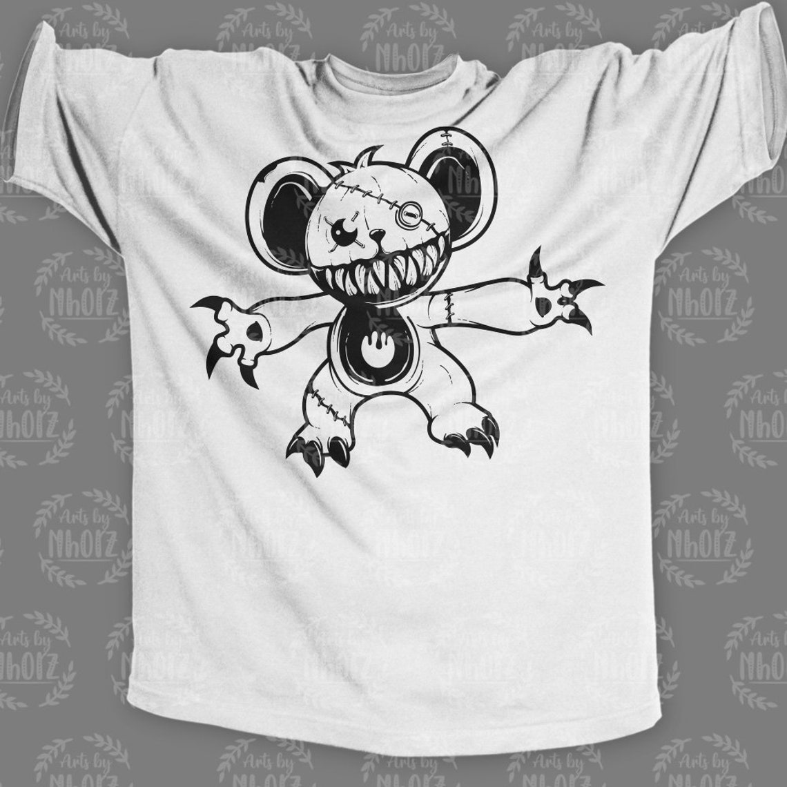 Monster Teddy Svg Halloween Clipart Killer Doll Cut File - Etsy