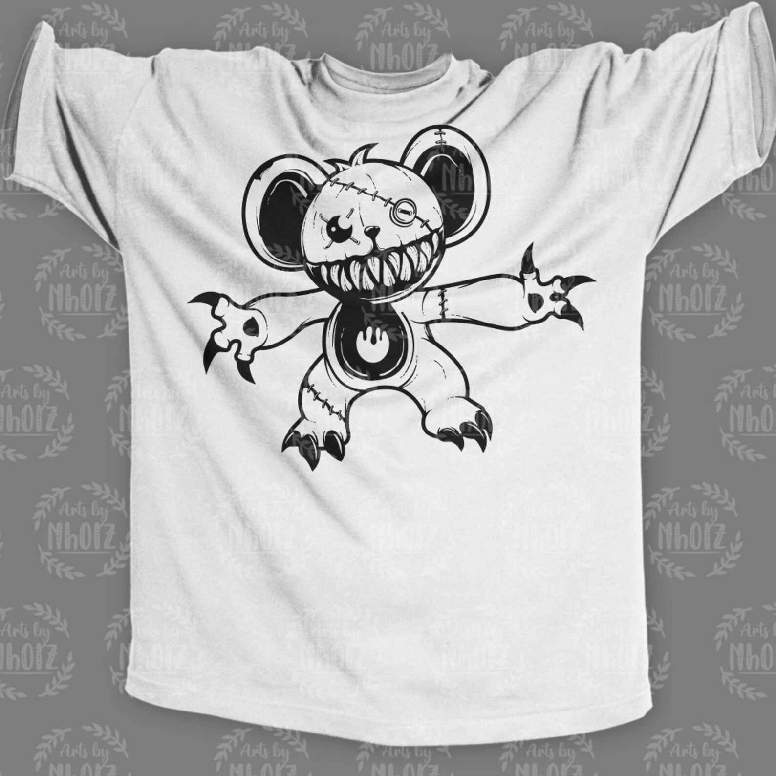 Monster Teddy Svg Halloween Clipart Killer Doll Cut File - Etsy