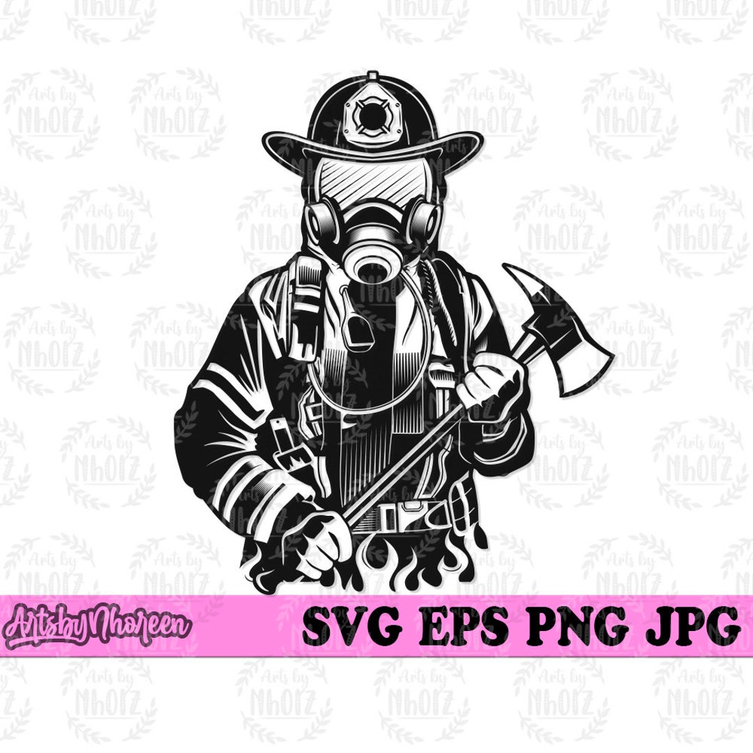 Fire Fighter Svg, Fireman Gear Clipart, Firefighter Dad Stencil, First ...