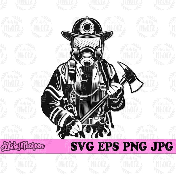 Fire Fighter Svg Fireman Gear Clipart Firefighter Dad | Etsy