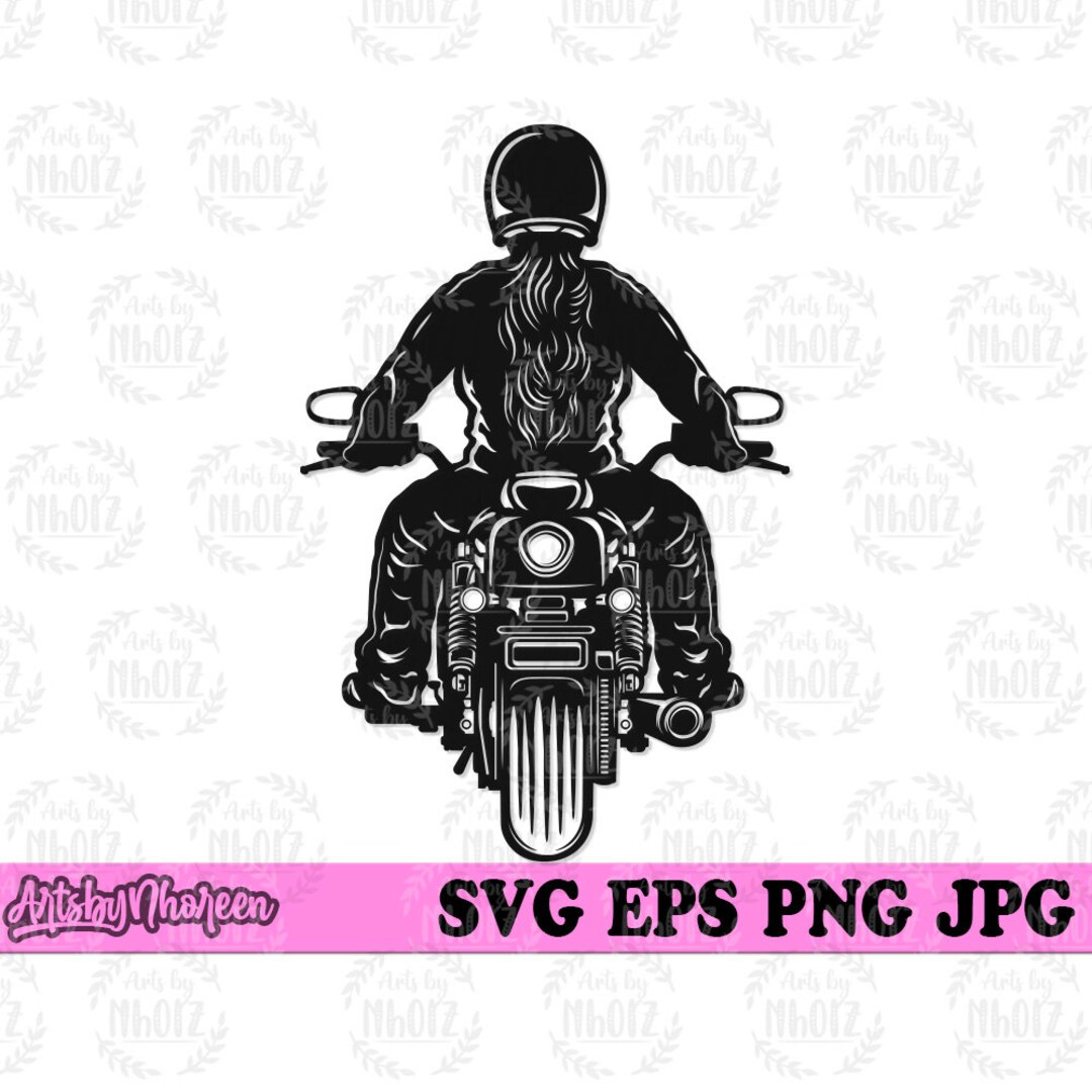 Girl Biker Svg, Lady Rider Clipart, Bike Shop Owner Jpeg, Big Bike ...