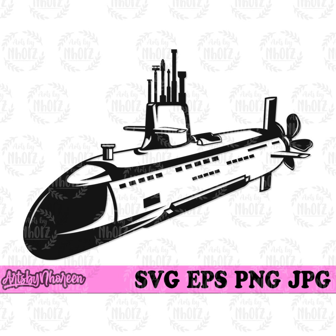 Submarine Svg, Underwater Boat Clipart, Submarine Cut File, Under the ...