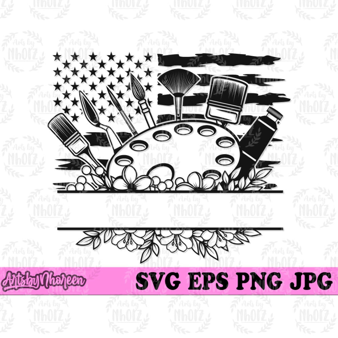 US Painter Artist Svg | Painting Tools Clipart | Paint Brush Cut File ...