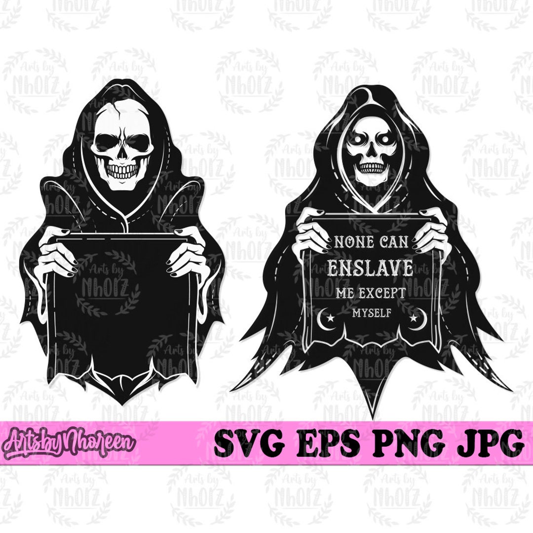 Grim Skull Svg | Grim Reaper Clipart | Spooky Halloween T-shirt Png ...