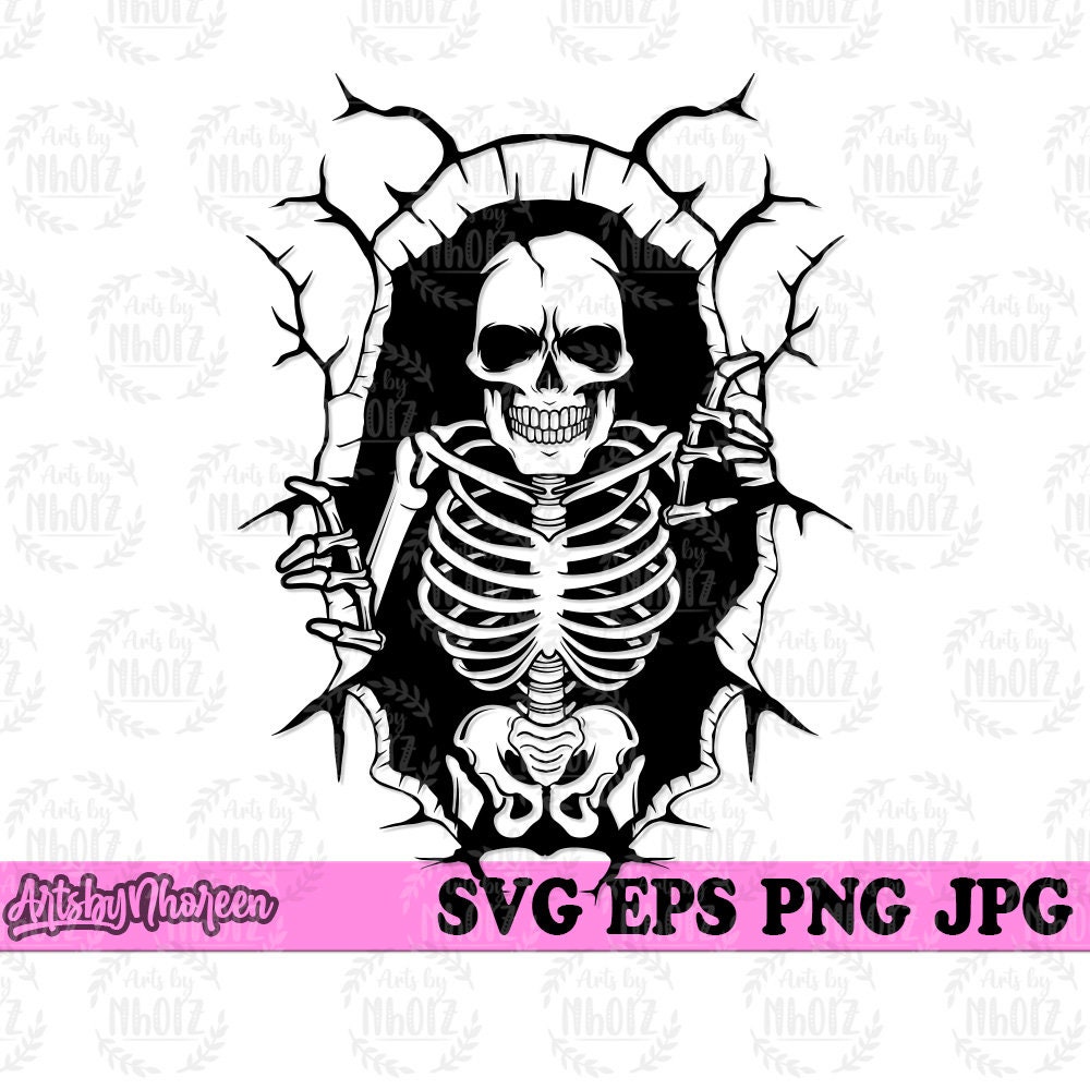 Skeleton Smashing Wall Svg Cracked Wall Clipart Skeletal - Etsy Australia