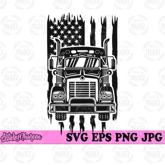 US Semi Truck Front View Svg USA Driver Gift Idea Trucker | Etsy