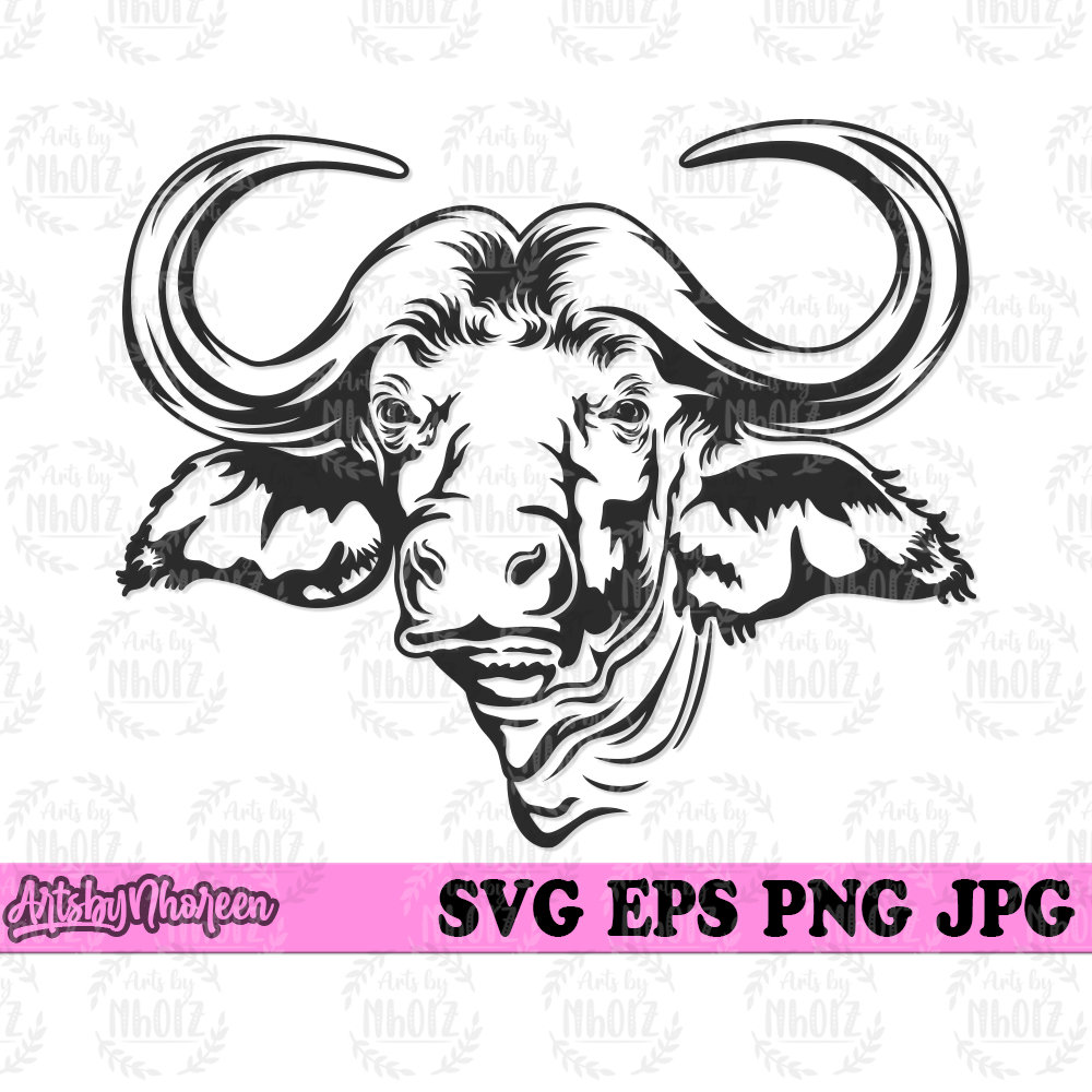 Büffelkopf svg Wild Animal Clipart Bison Cut File Büffel | Etsy