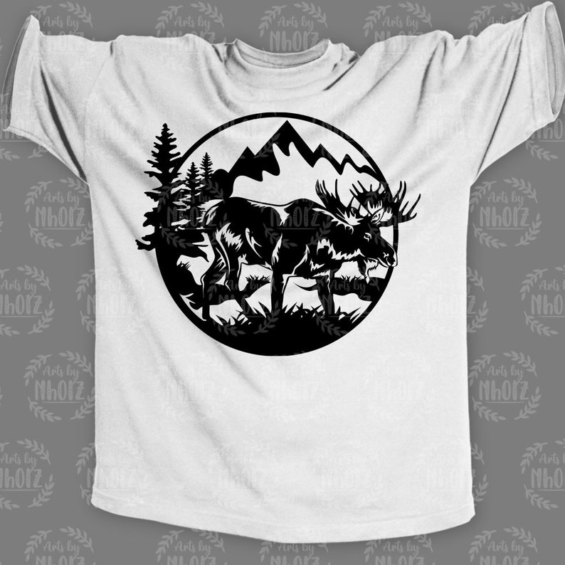 Moose Scene Svg Moose Clipart Wild Animal Svg Moose | Etsy