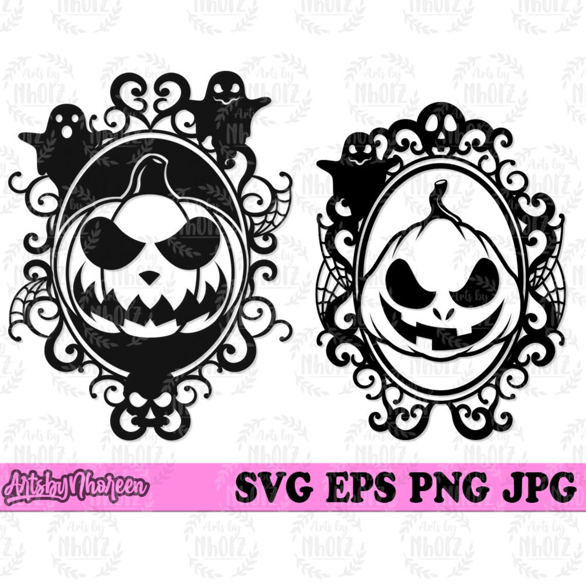 Spooky Halloween Svg Horror Frame Clipart Scary Pumpkin - Etsy