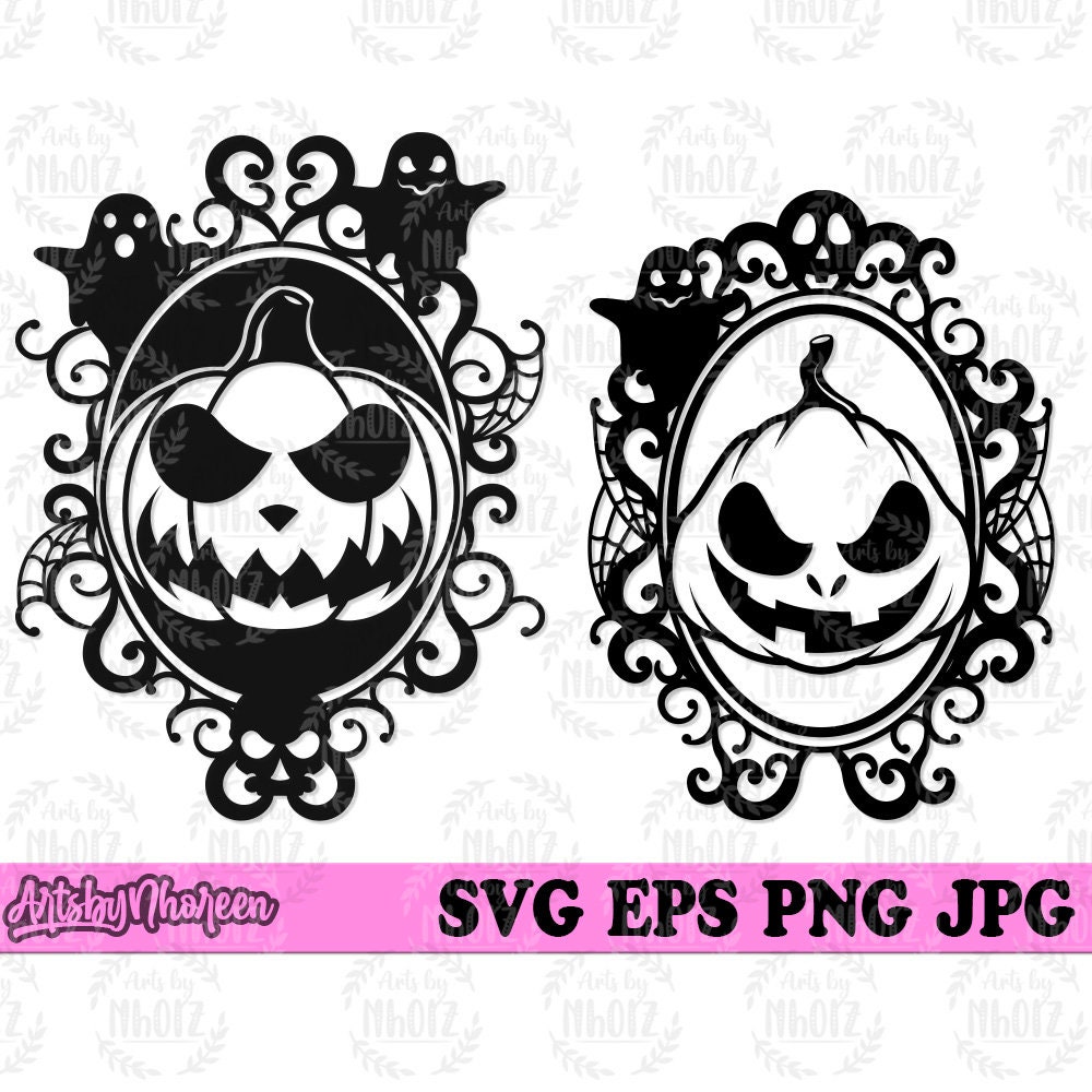 Spooky Halloween Svg Horror Frame Clipart Scary Pumpkin - Etsy