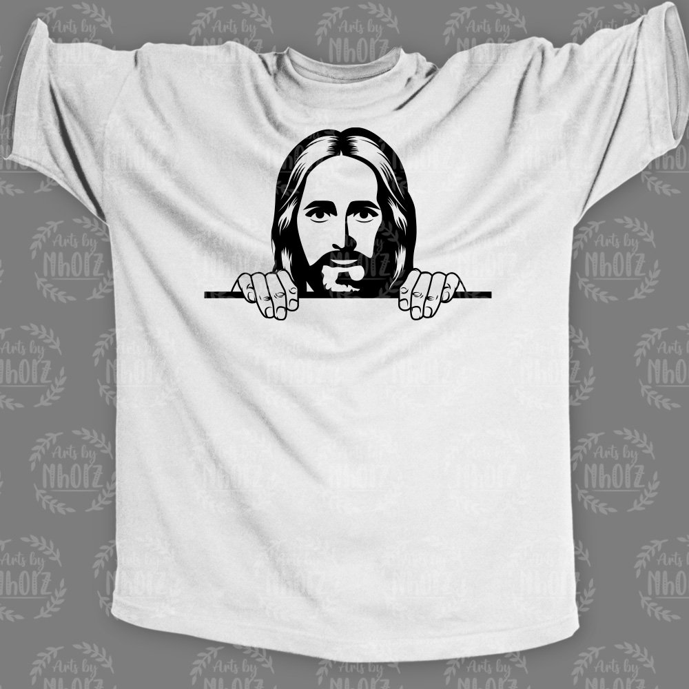 Jesus Peeking Svg Christ Clipart I Saw That Stencil Jesus - Etsy Singapore
