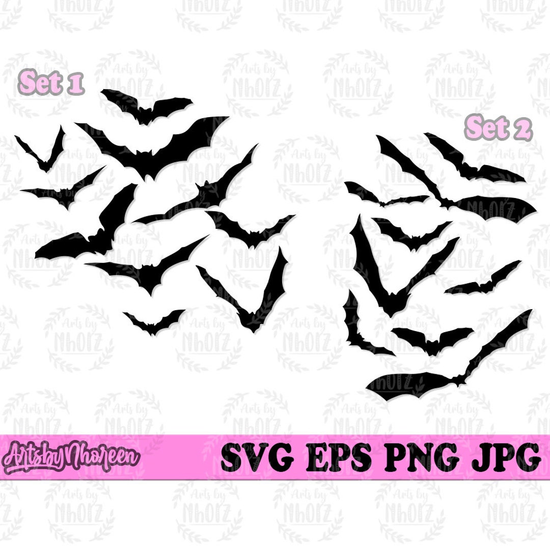 Bats Svg, Halloween Animal Clipart, Vampire Bat Cut File, Horror Group ...