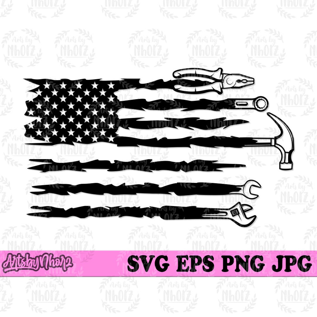 USA Flag Repair Tools Svg, Carpenter Svg, Repairman Svg, Repair Tools ...