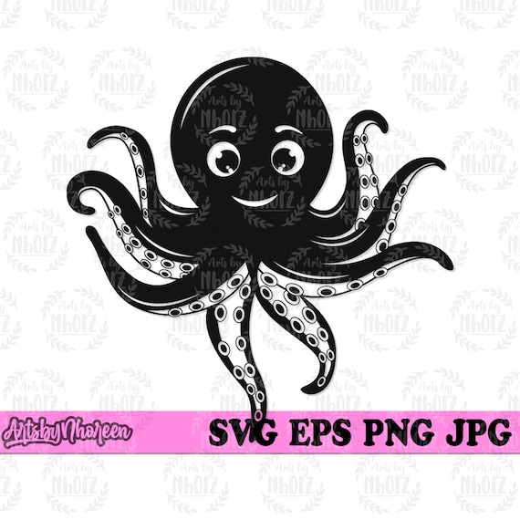 Cute Octopus Svg Under Water Animal Creature Dxf Beach Vibes - Etsy