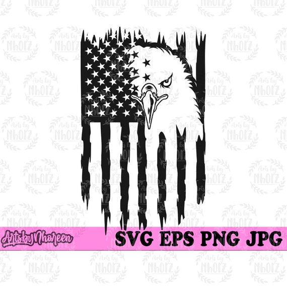 US Patriotic Eagle Svg Big Bird Head Clipart 4th of July Cut | Etsy