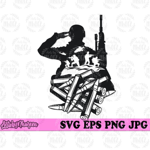 US Soldier Scene Svg Military Dad Clipart Combat Scene - Etsy
