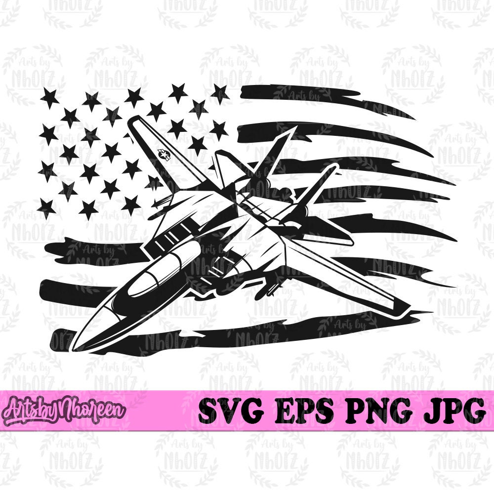 US Flag Fighter Jet Svg, Combat Battle Jet Clipart, War Jet Cut File ...