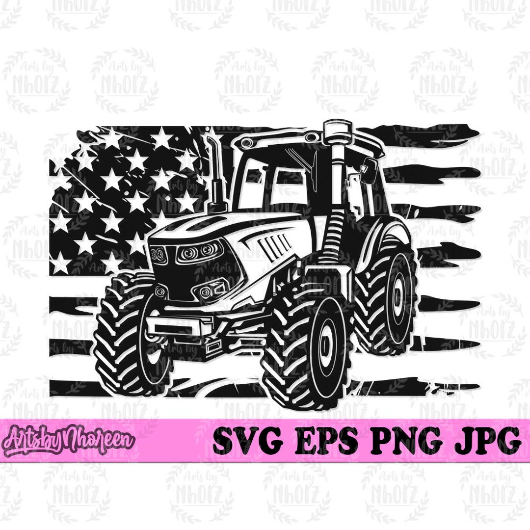 US Tractor Svg, Farm Machine Clipart, Farmer Dad Gift Idea, Tractor ...