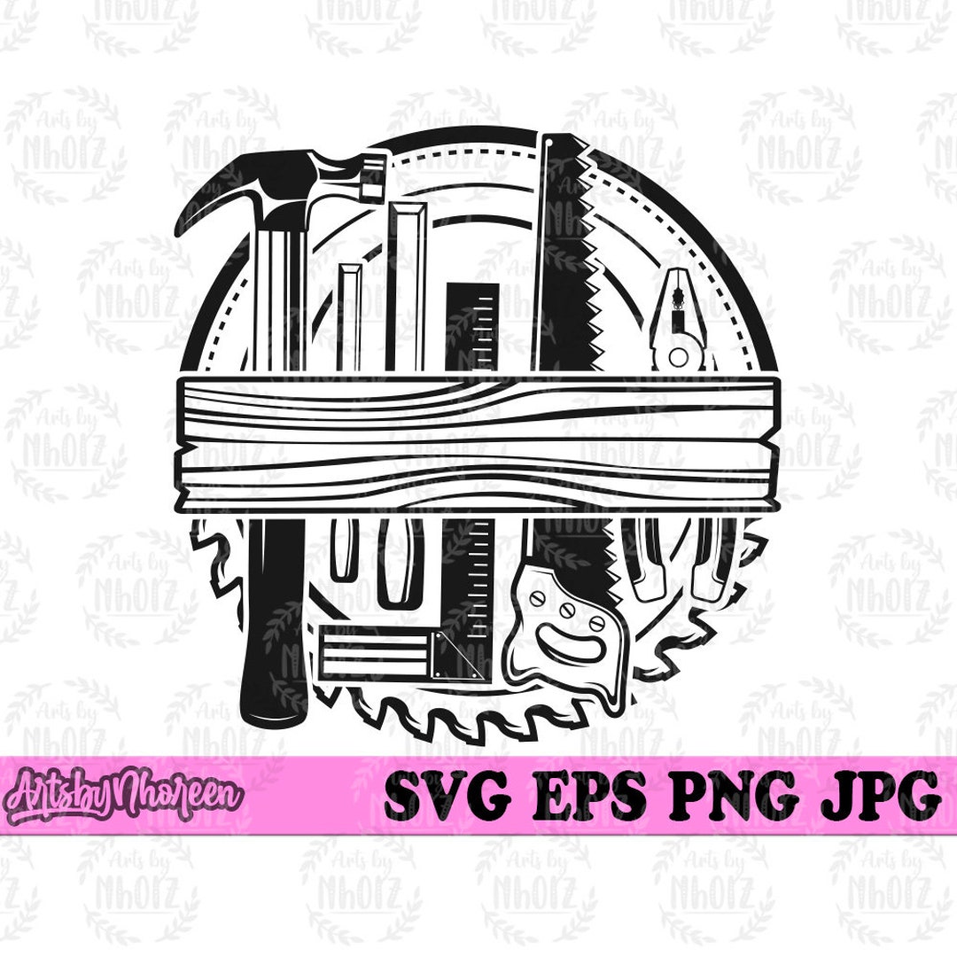 Carpenter Repair Tools Svg, Carpentry Cut File, Contractor Monogram Dxf ...