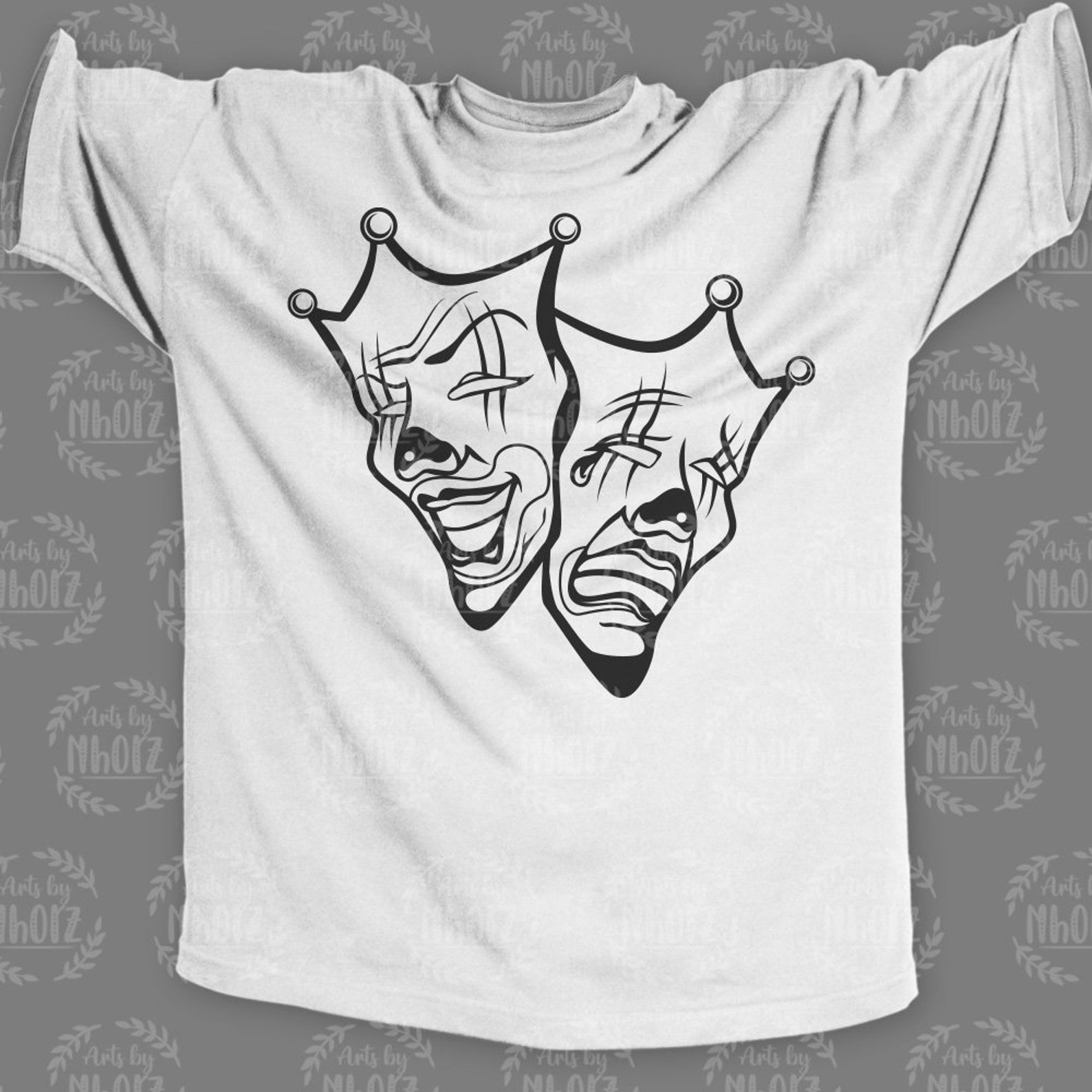 Smile Now Cry Later Mask Svg Theater Mask Clipart Evil Clown | Etsy