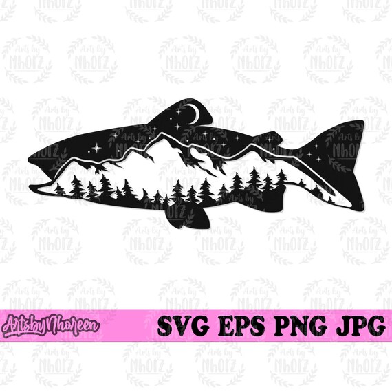 Fish Outdoor Scene Svg Fish Clipart Fish Stencil Sea Water - Etsy