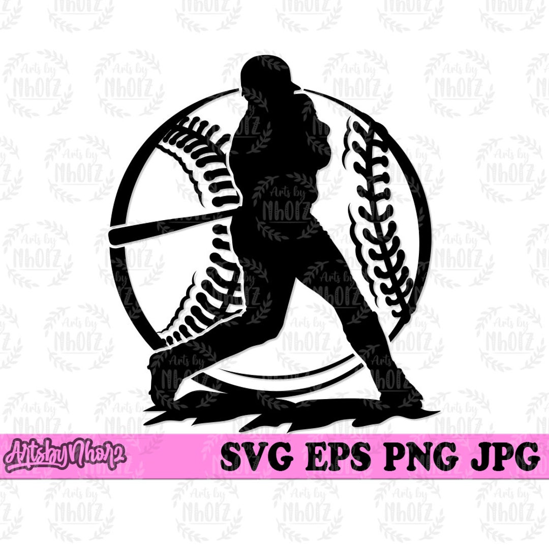 Baseball Player Svg, Baseball Clipart, Baseball Cutfile, Baseball ...