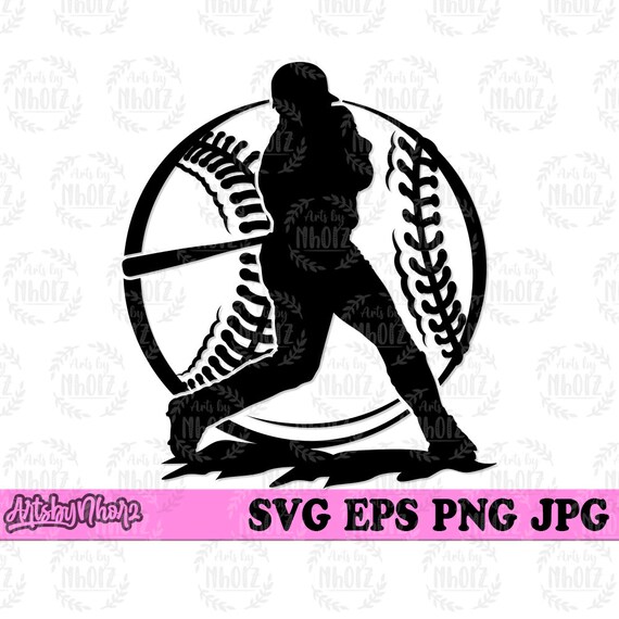 Baseball Player Svg Baseball Clipart Baseball Cutfile | Etsy