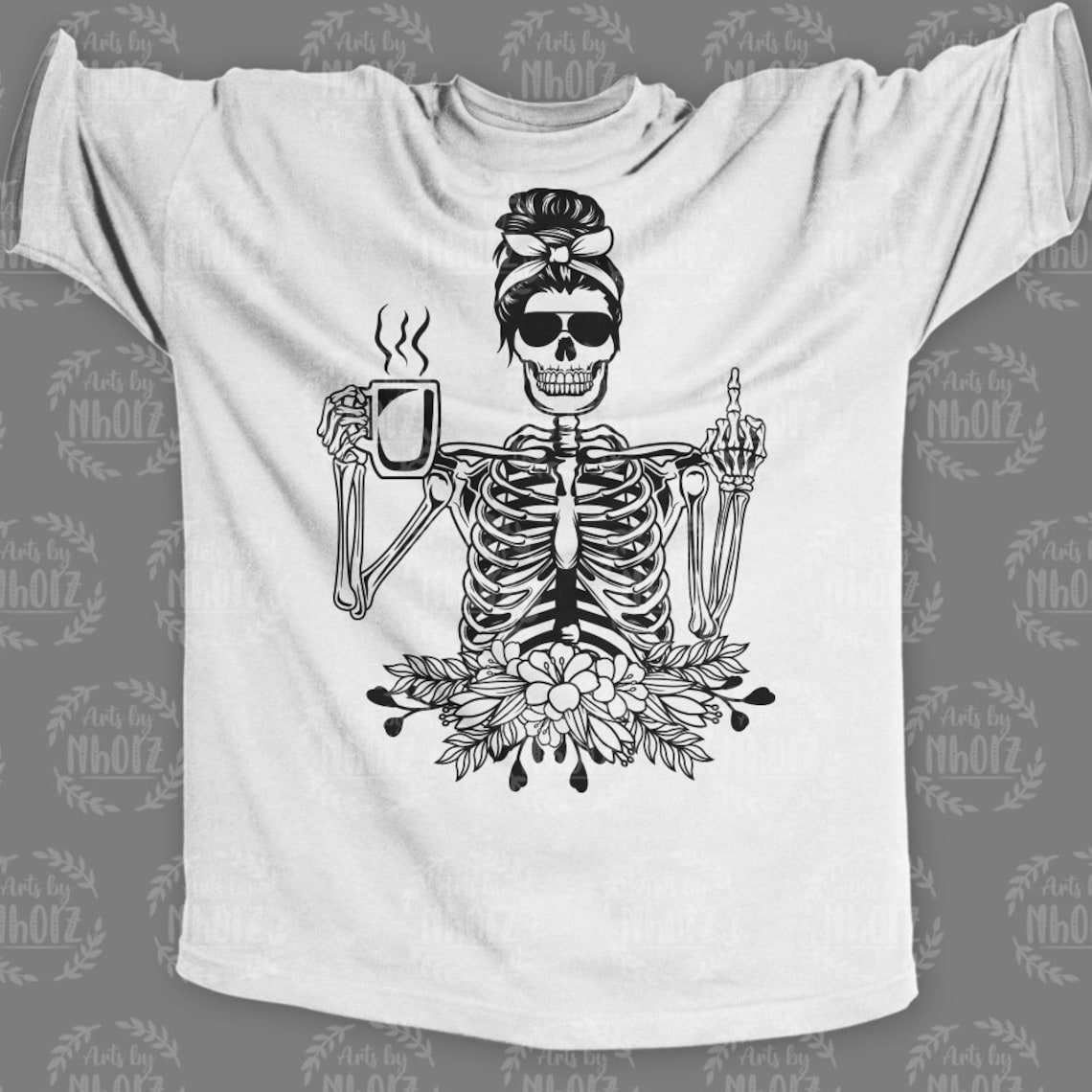 Messy Bun Coffee Skeleton Svg Mom Life Halloween Dxf - Etsy