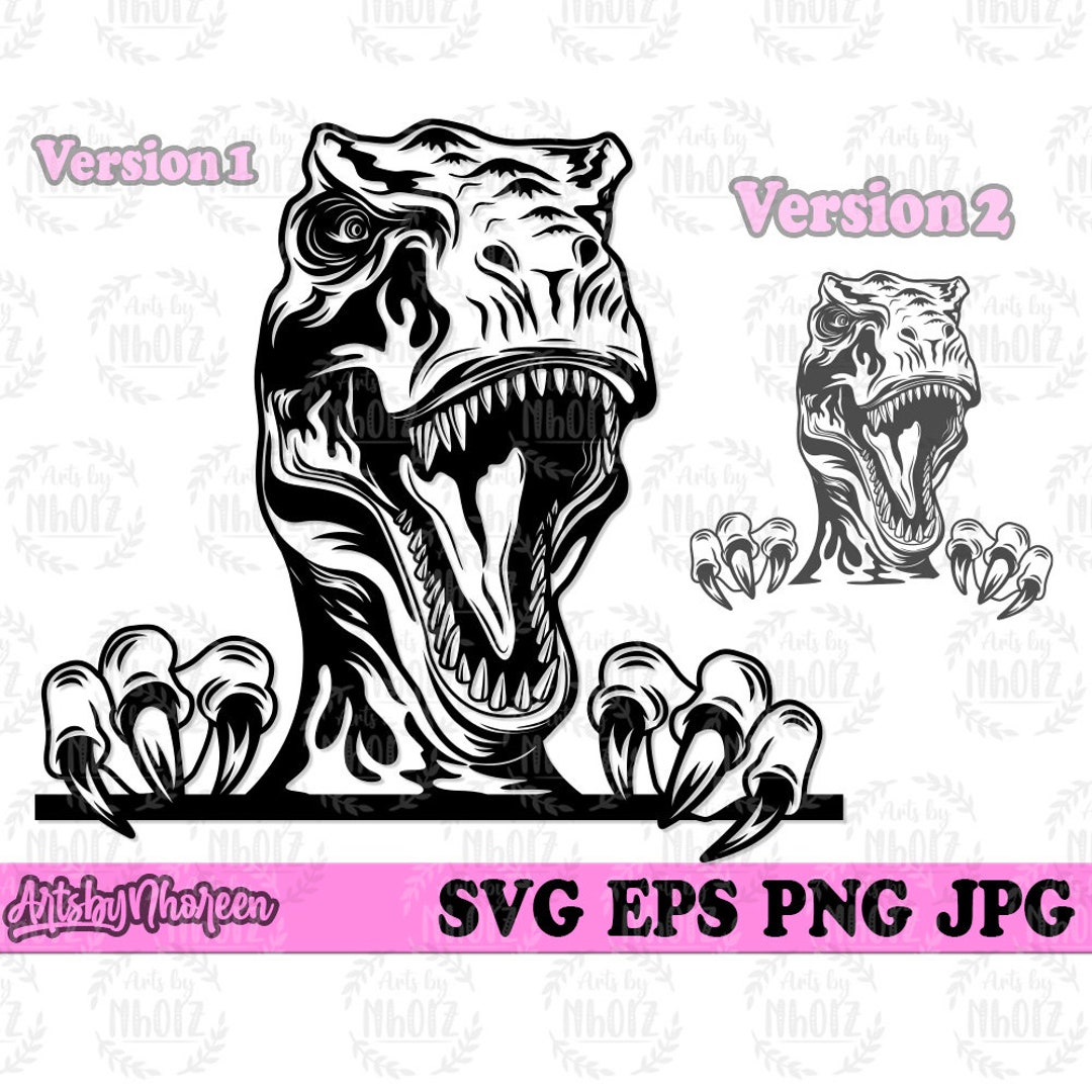 Peeking T-rex Svg, Dinosaur Clipart, Ancient Animal Cut File, Pre ...