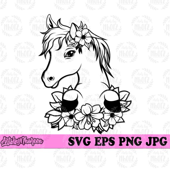 Cute Floral Baby Horse Svg Tropical Salt Life Stencil - Etsy