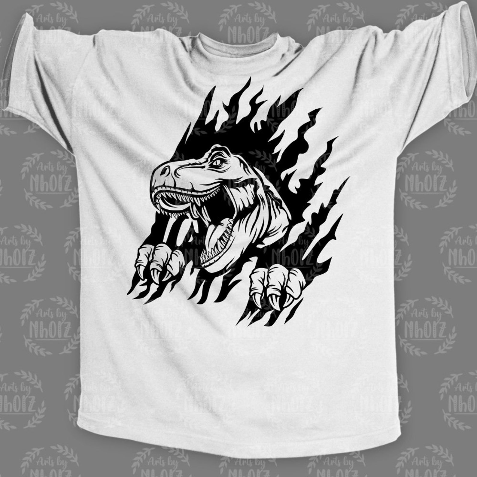 Dinosaur Scratch Svg, T-rex Clipart, Tyrannosaurus Stencil, Cute Wild ...