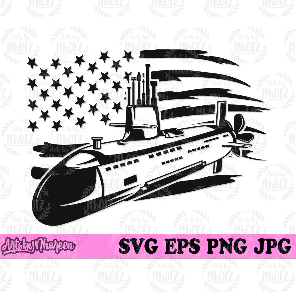 US Submarine Svg Underwater Boat Clipart Submarine Cut File - Etsy
