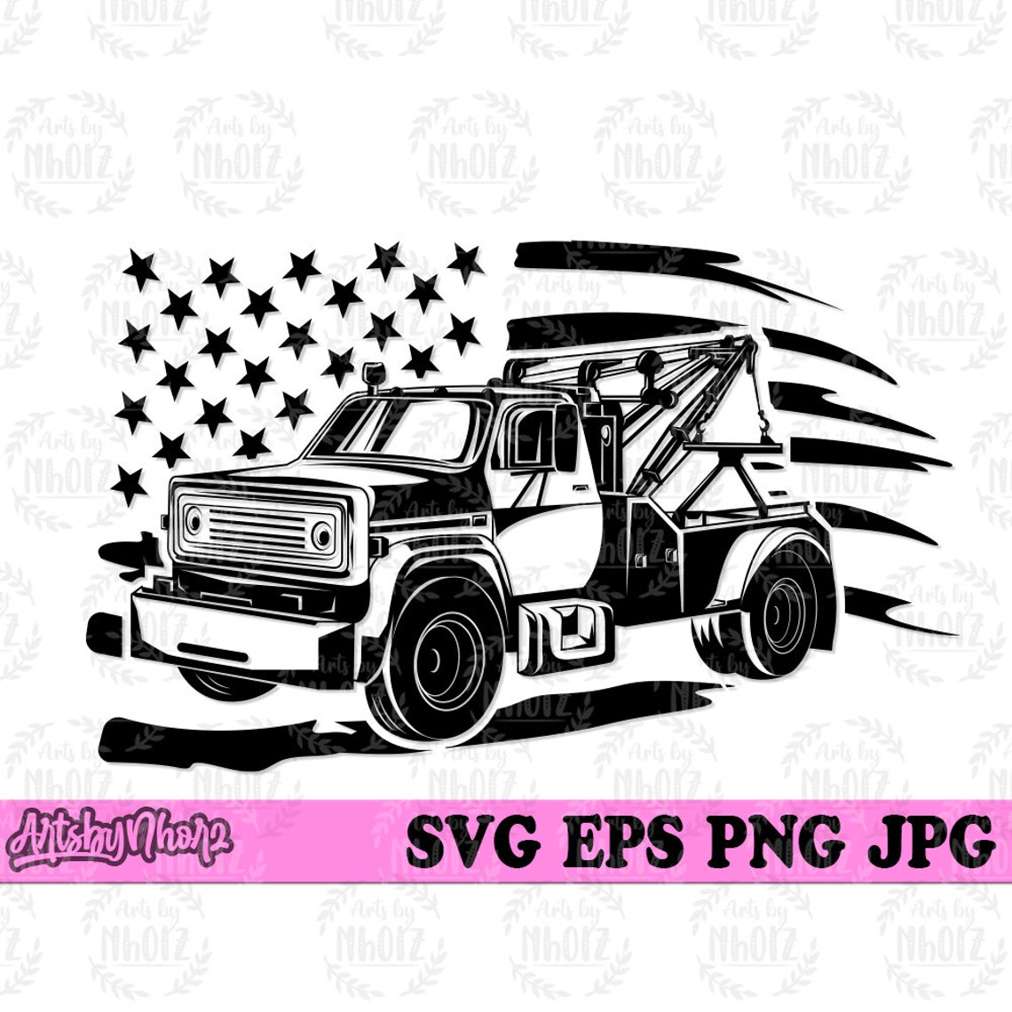 US Tow Truck Svg Tow Truck Clipart US Towing Truck Svg US - Etsy