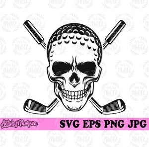 Golf Skull Svg, Golfer Dad T-shirt Design Gift Idea Png, Golf Jpeg and ...