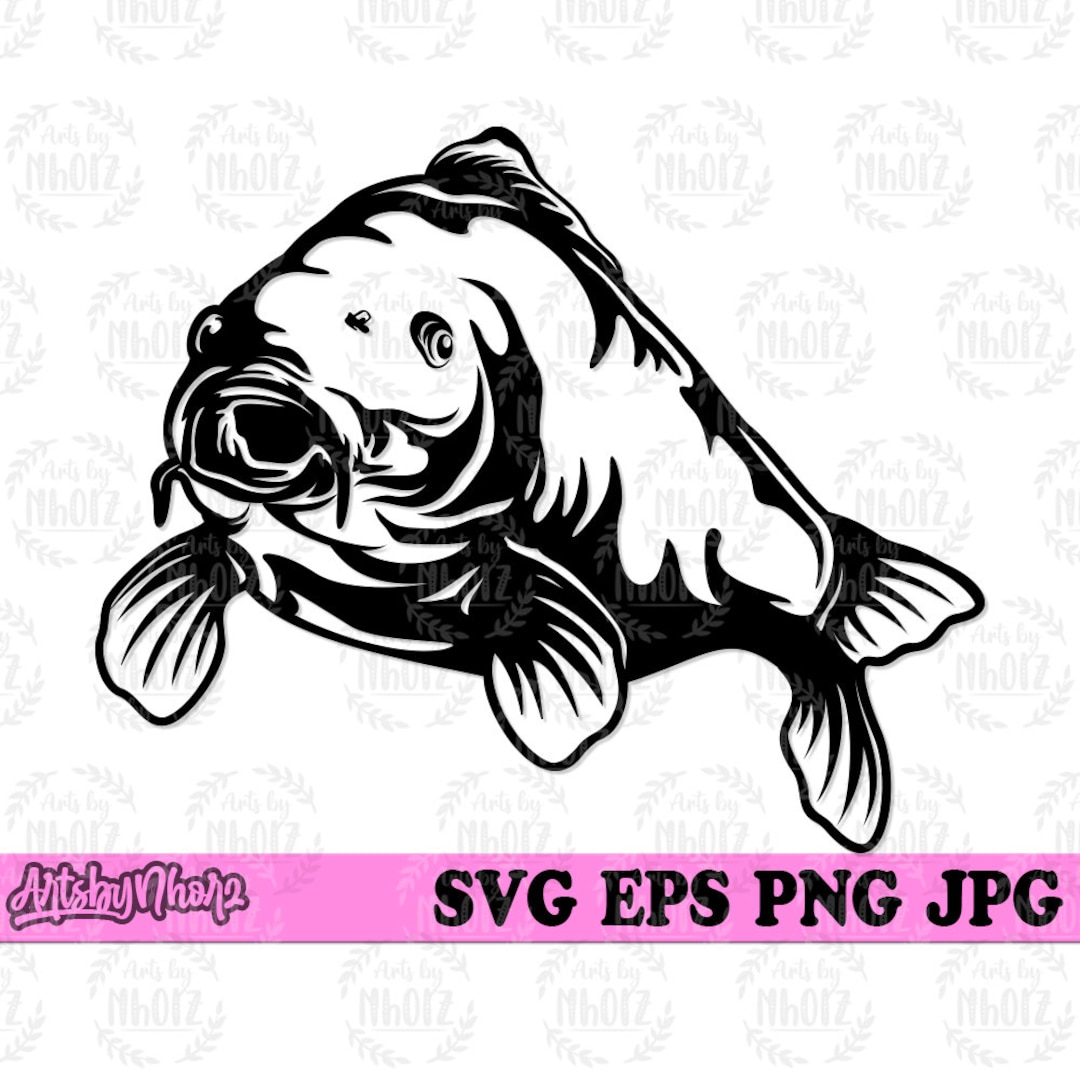 Carp Fish Svg, Carp Clipart, Carp Cutfile. Carp Fish Png, Fish Shirt ...